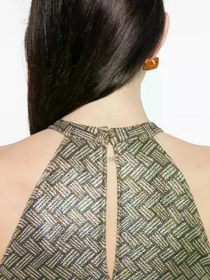 SIYU Basketweave-pattern Maxi Dress - Gold