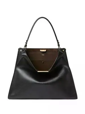 Fendi Large Way Stud Leather Tote - Black
