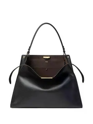 Fendi Large Way Stud Leather Tote - Black