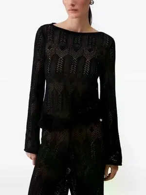 Liu Jo Openwork Crew-neck Sweater - Black
