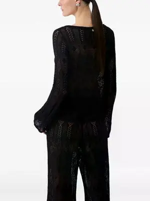 Liu Jo Openwork Crew-neck Sweater - Black