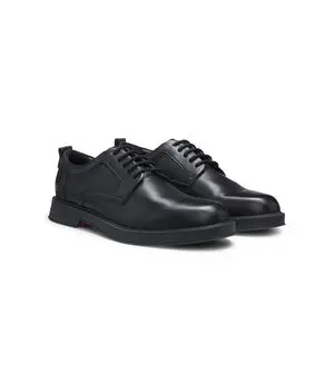 Hugo Leather Derby Shoes With Perforated Monogram