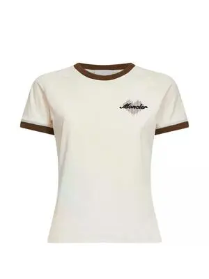 Moncler Ribbed Heart Print T-shirt - Neutrals