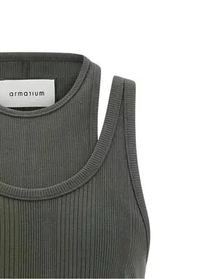 ARMARIUM Ribbed Sleeveless Top - Green