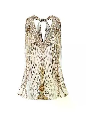 Camilla Knot-back V-neck Blouse