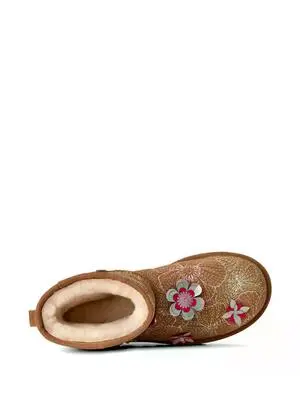 UGG Classic Mini Floral-appliqué Boots - Brown