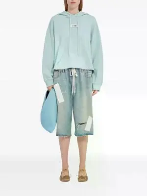MAISON MARGIELA Raw-hem Hoodie - Blue