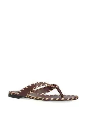 GIANVITO ROSSI Braided Leather Thong Sandals