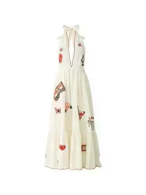 Camilla Halterneck Maxi Dress - Neutrals