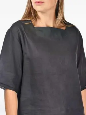 GRAN SASSO Square-neck Linen Blouse