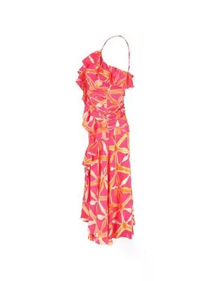 Ulla Johnson Zoya Ruffled Printed Midi Dress - Pink