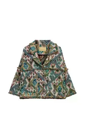 Momoni Cantadora Fringed Woven Jacket - Neutrals