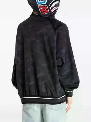 A BATHING APE Camo-print Shark Hoodie - Black