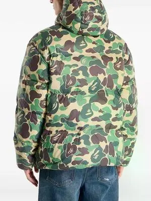 A BATHING APE Camo-print Hooded Down Jacket - Green