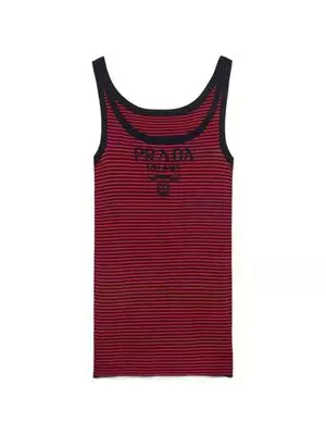 Prada Striped Silk Tank Top