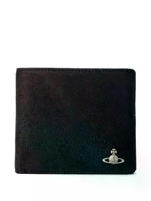 VIVIENNE WESTWOOD Metal Logo Suede Wallet