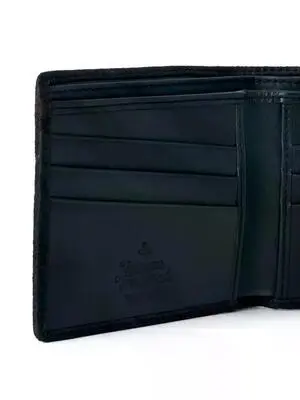VIVIENNE WESTWOOD Metal Logo Suede Wallet