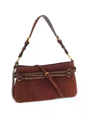 Pinko Medium Suede Shoulder Bag - Red