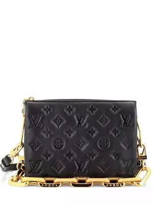 LOUIS VUITTON Coussin Bb Crossbody Bag Monogram Embossed Lambskin - Black
