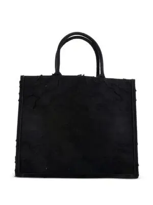 Dior Book Camouflage Embroidered Canvas Large Tote Bag - Black