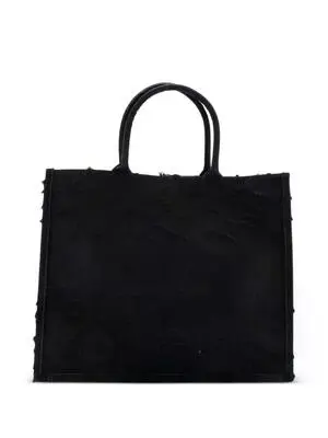 Dior Book Camouflage Embroidered Canvas Large Tote Bag - Black
