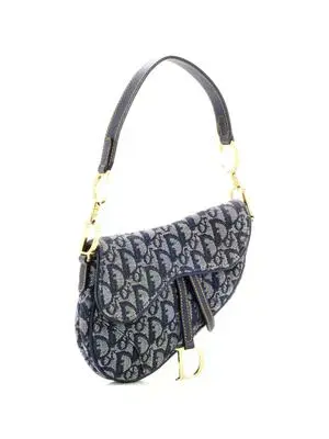 Dior Vintage Diorissimo Canvas Small Saddle Bag - Blue