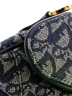 Dior Vintage Diorissimo Canvas Small Saddle Bag - Blue