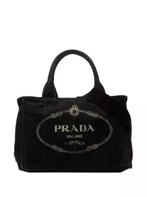 Prada Small Canapa Logo Satchel 2013-2025 - Black