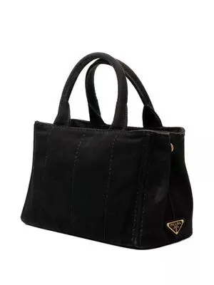 Prada Small Canapa Logo Satchel 2013-2025 - Black