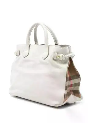 Burberry Leather And House Check Banner Satchel
