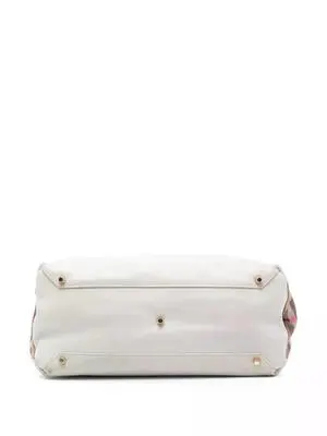 Burberry Leather And House Check Banner Satchel