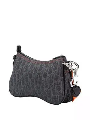 Dior 2015 Oblique Denim Flight Double Saddle Crossbody Bag