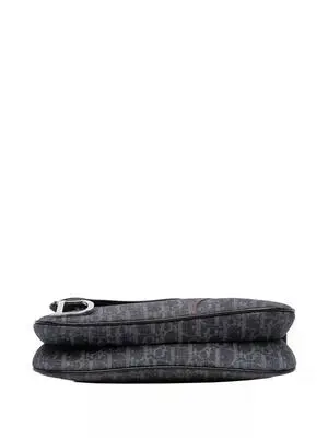 Dior 2015 Oblique Denim Flight Double Saddle Crossbody Bag