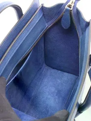 Celine 2010-2025 Nano Leather Luggage Tote Satchel - Blue