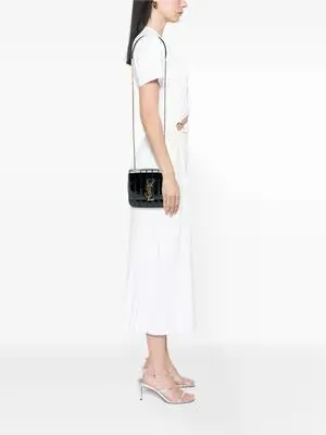 Saint Laurent 2016 Small Patent Monogram Vicky Chain Bag - Black