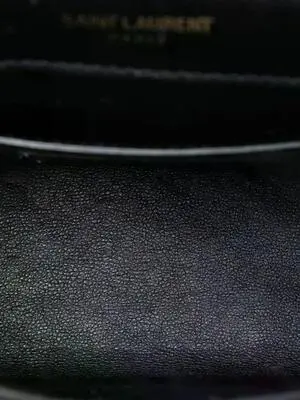 Saint Laurent 2016 Small Patent Monogram Vicky Chain Bag - Black