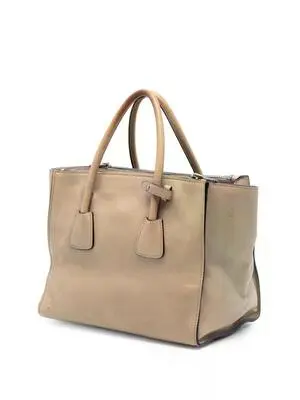 Prada Glace Calf Twin Pocket Satchel - Brown
