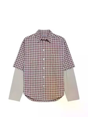 Balenciaga Checked Layered Shirt - Red