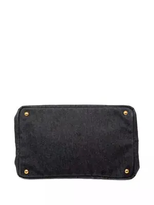 Prada 2013-2025 Denim Canapa Logo Satchel - Grey