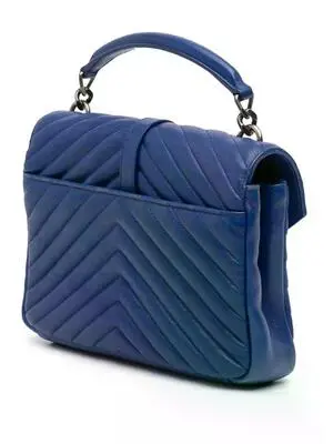Saint Laurent 2017 Medium Monogram College Satchel - Blue