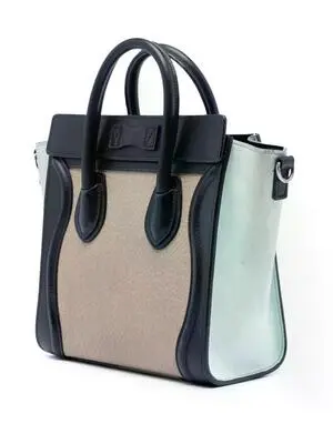 Celine 2017 Nano Tricolor Leather Luggage Tote - Brown