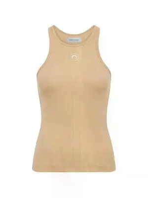 MARINE SERRE Moon Logo Ribbed Tank Top