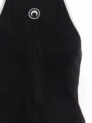 MARINE SERRE Moon Logo Bicolor Jersey Tank - Black