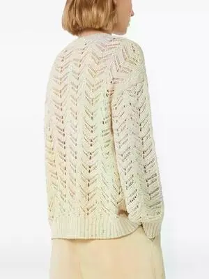 Max Mara Openwork V-neck Top