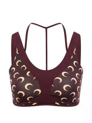 MARINE SERRE Athleisure Moon-printed Bra Top