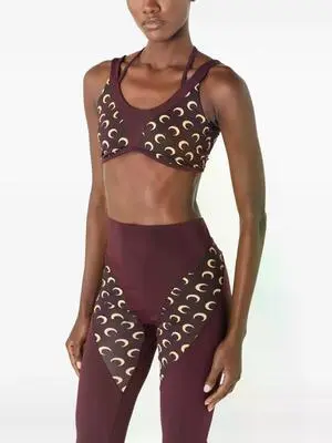 MARINE SERRE Athleisure Moon-printed Bra Top