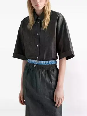 Prada Short-sleeved Chambray Shirt - Blue