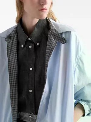 Prada Short-sleeved Chambray Shirt - Blue