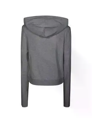 ENTIRE STUDIOS Zip-up Cropped Cotton Hoodie - Grey