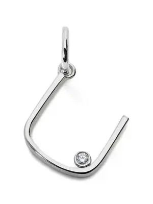 Monica Vinader Solitaire Diamond Initial Pendant - Silver